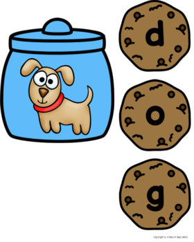 Cookie CVC Word Building Activity - A Dab of Glue Will Do