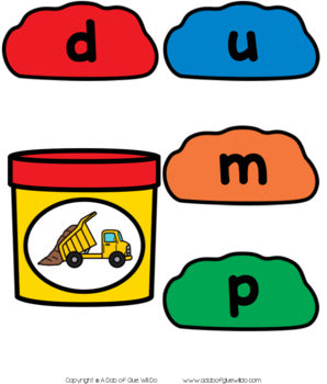 Play Dough CVCC Word Building Activity - A Dab of Glue Will Do
