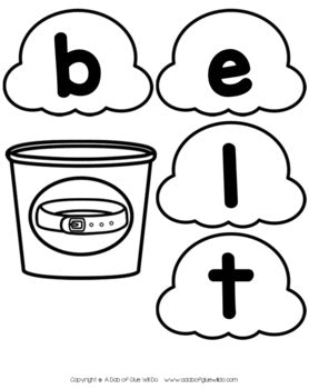 Popcorn CVCC Word Building Activity - A Dab of Glue Will Do