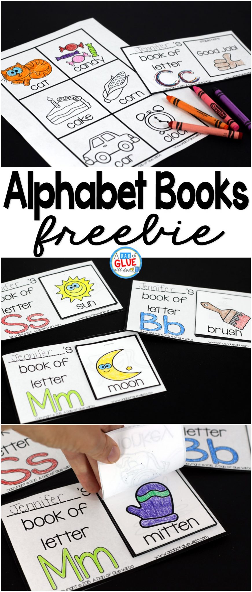 Alphabet Flip Books - A Dab of Glue Will Do