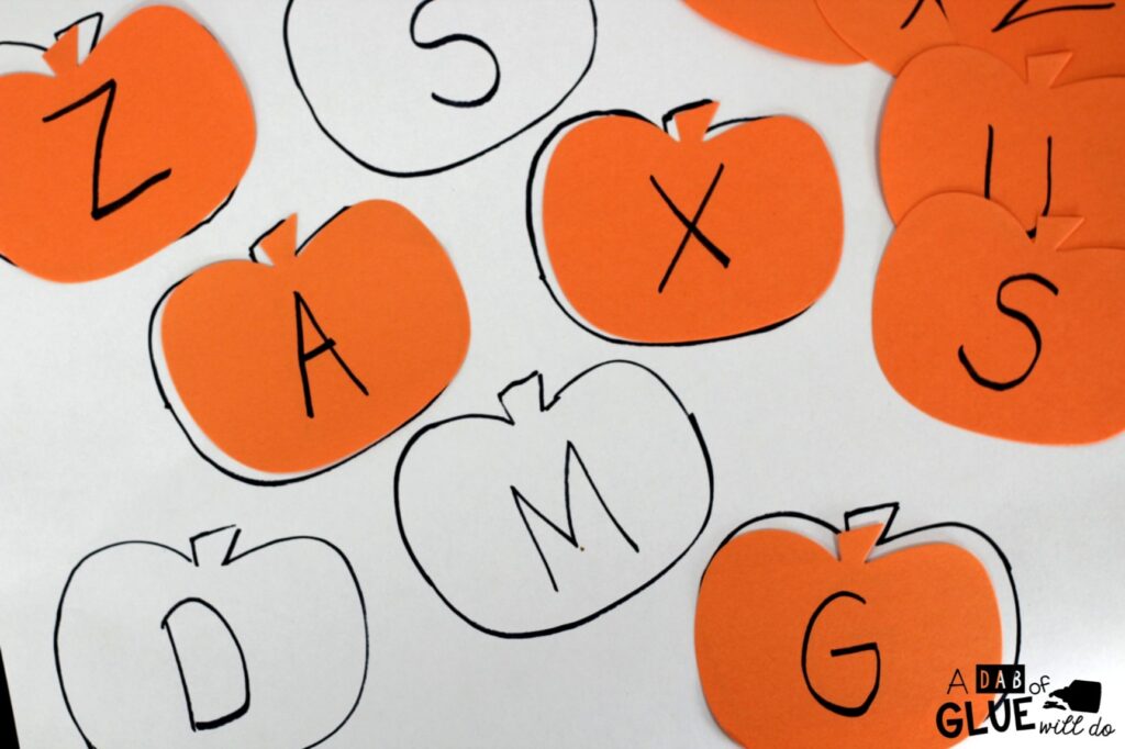DIY Pumpkin Matching Puzzle - A Dab of Glue Will Do