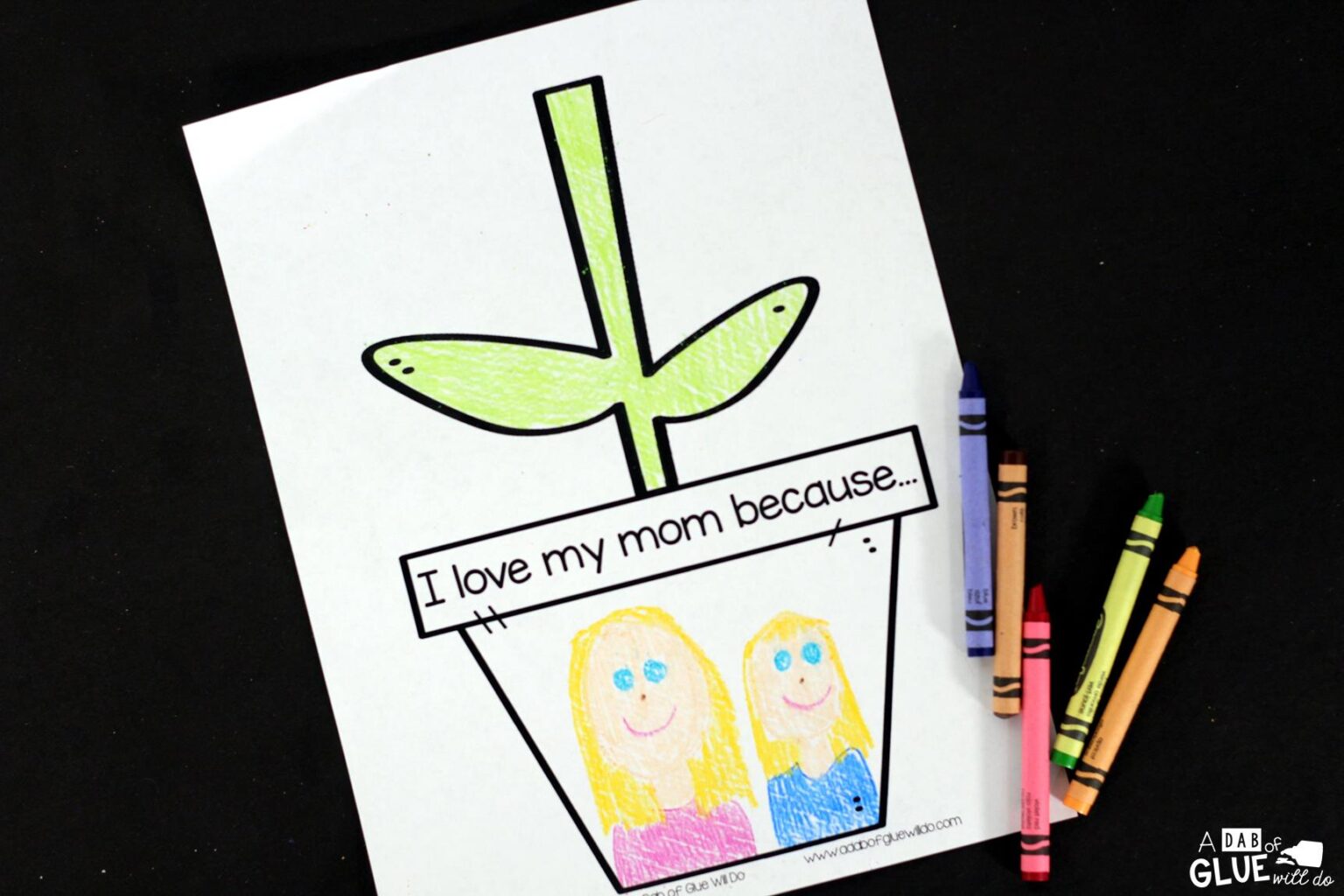 Mother's Day Flower Gift and Craft - A Dab of Glue Will Do