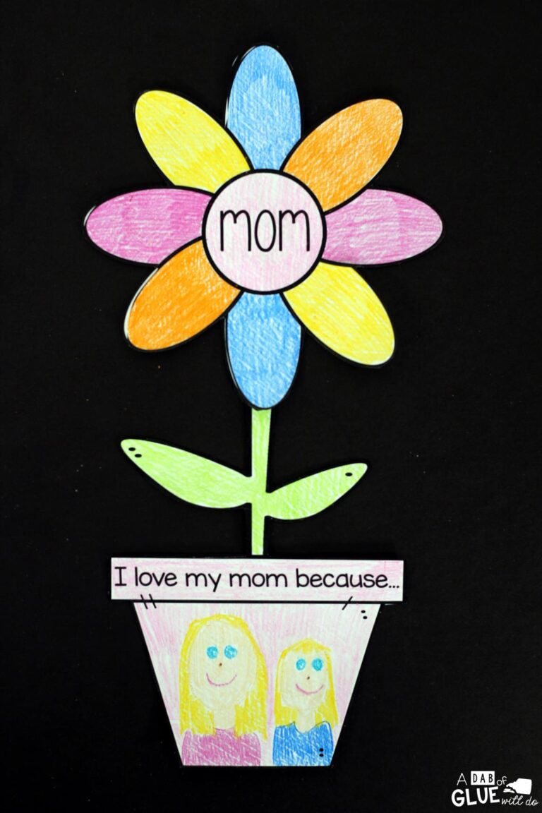 Mother's Day Flower Gift and Craft - A Dab of Glue Will Do