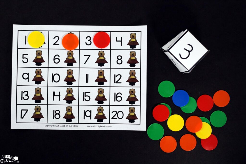 Groundhog First to Twenty Math Game