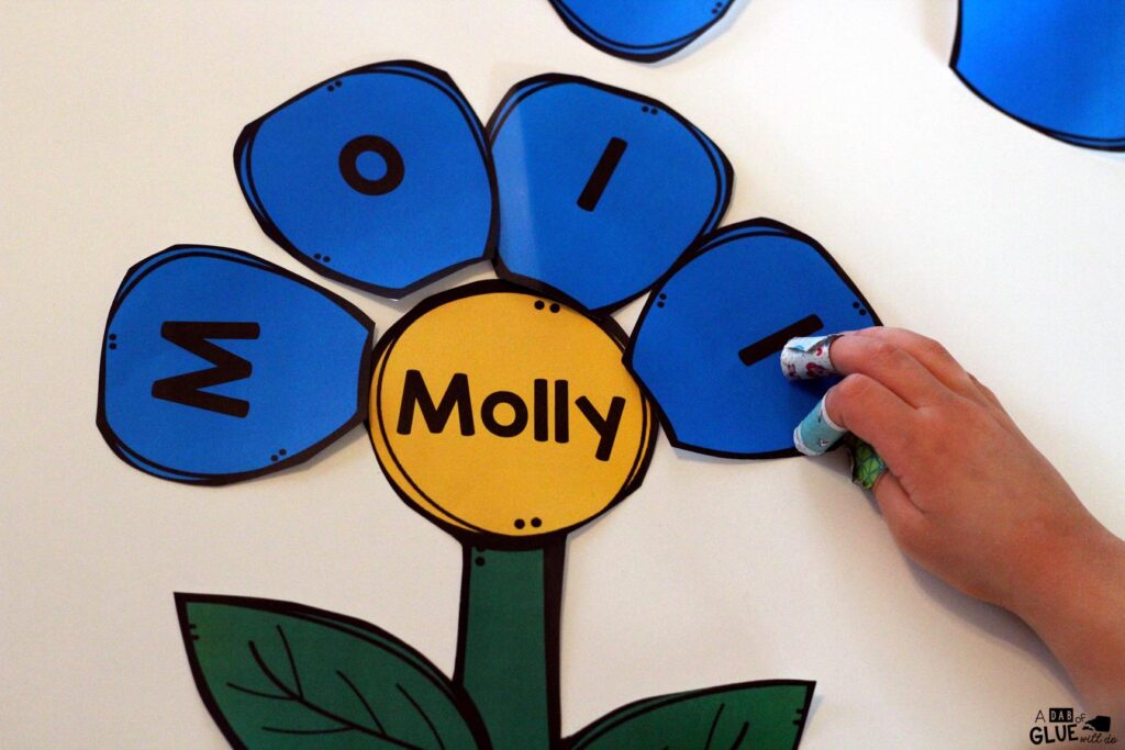 Flower Names - Name Building Practice Printable