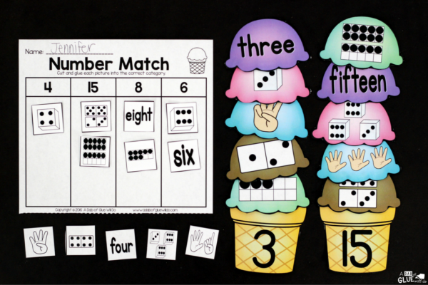 Ice Cream Literacy and Math Centers