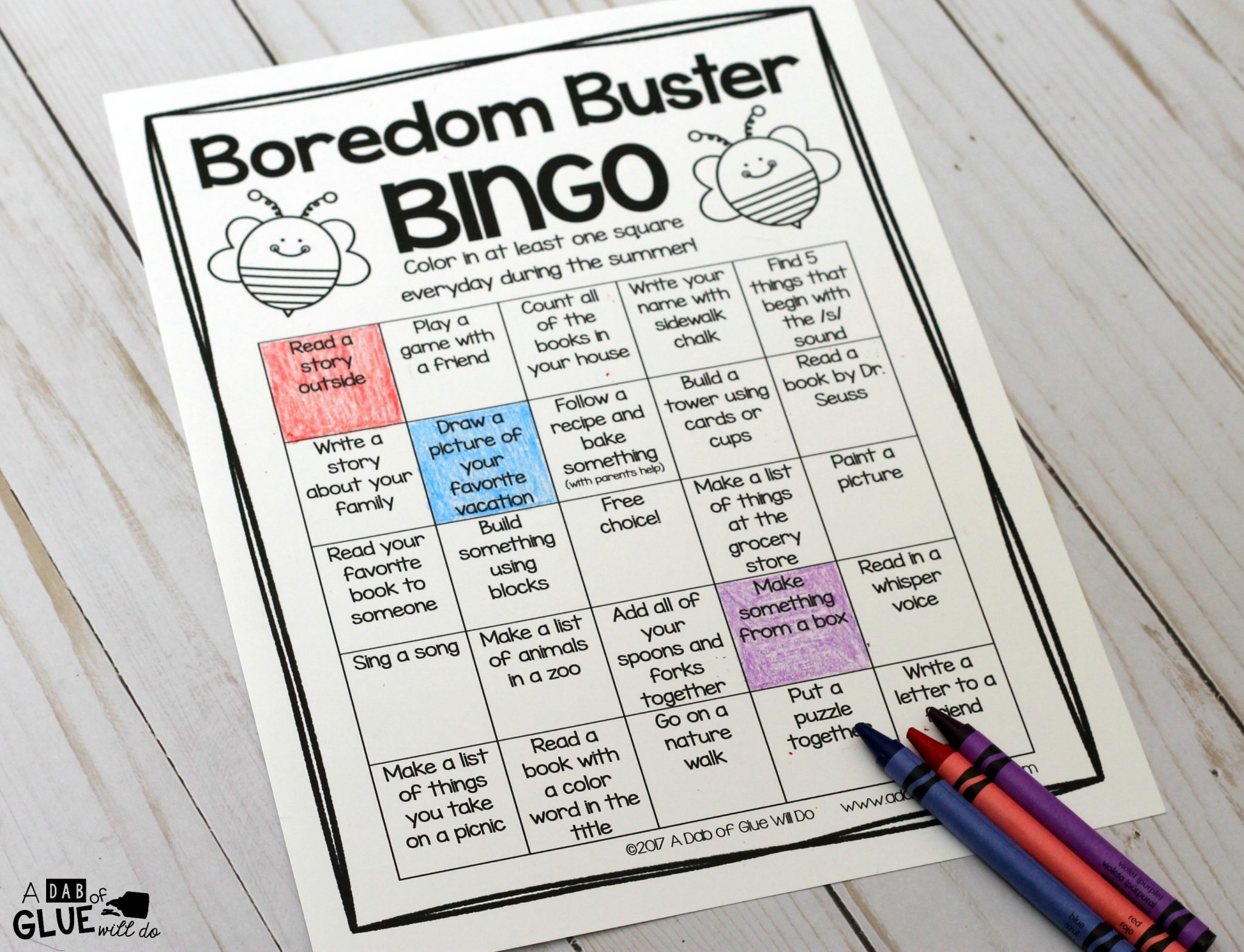 Boredom Buster Bingo For Summer Boredom Buster Bingo For Summer