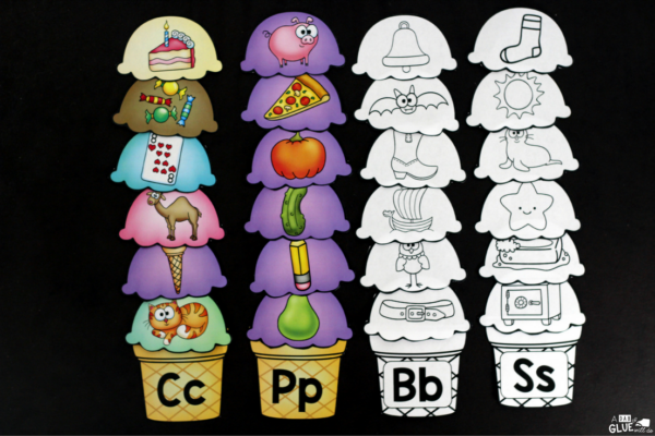 Ice Cream Initial Sound and Number Match-Ups