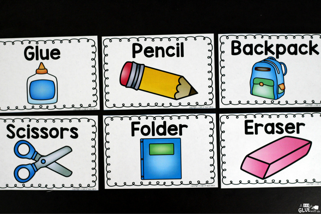 School Supplies Sort Printable