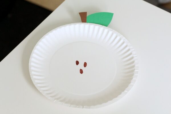 Fine Motor Paper Plate Apple Craft