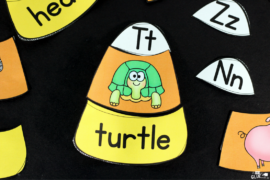 Candy Corn Initial Sound Puzzles - A Dab of Glue Will Do