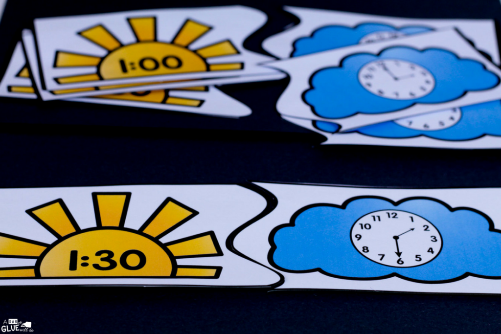 Spring Teaching Time Clock Puzzles
