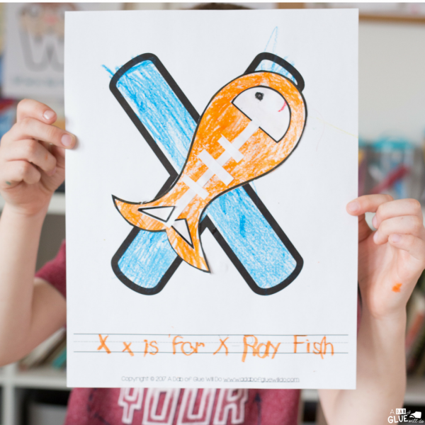 Animal Alphabet X is for X-Ray Fish Craft - A Dab of Glue Will Do