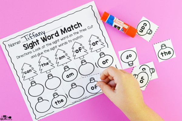 Christmas Editable Sight Word Activity - A Dab of Glue Will Do