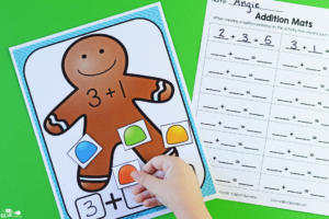 Gingerbread Addition Mats - A Dab of Glue Will Do