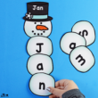 Snowman Editable Name Activity - A Dab of Glue Will Do