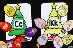 Christmas Initial Sound Match-Up - A Dab of Glue Will Do
