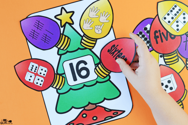 Christmas Number Match-Up - A Dab of Glue Will Do