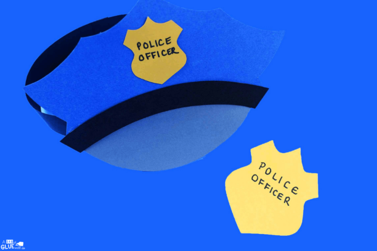 Paper Police Hat Craft - A Dab of Glue Will Do
