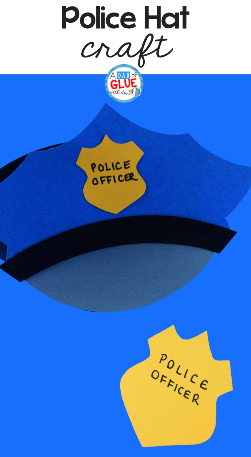Paper Police Hat Craft - A Dab of Glue Will Do