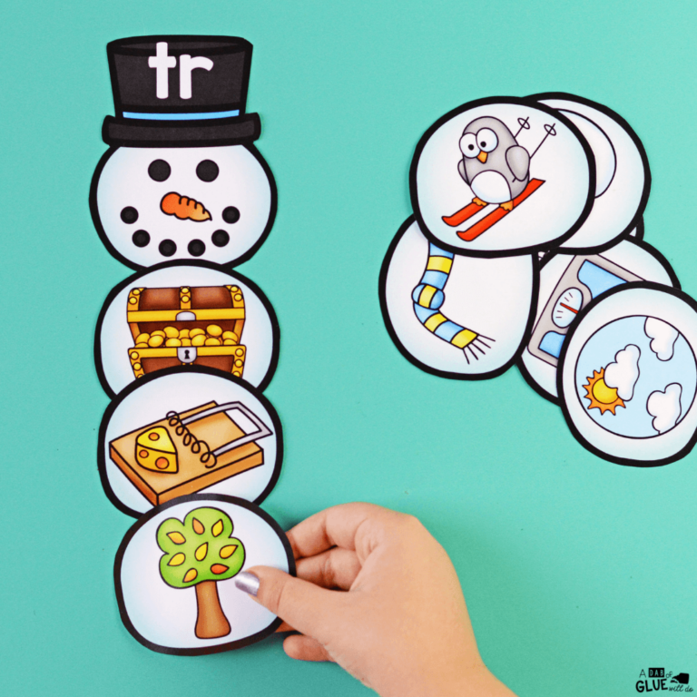 Snowman Blends Match-Up - A Dab of Glue Will Do