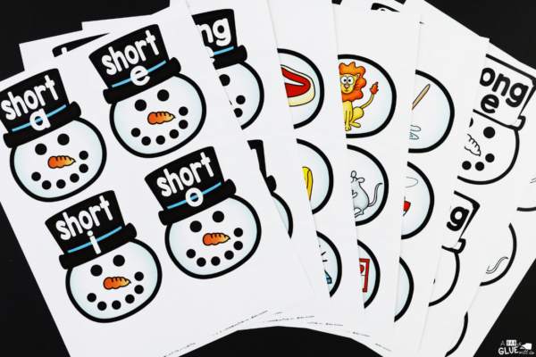 Snowman Middle Sound Match-Up - A Dab of Glue Will Do