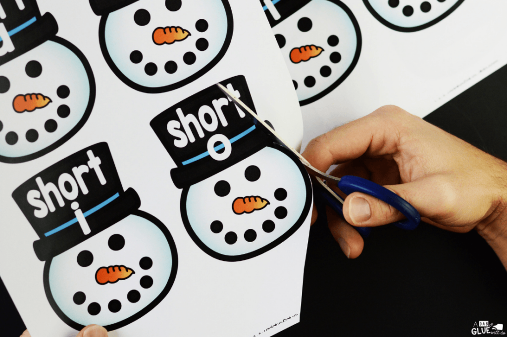 Snowman Middle Sound Match-Up - A Dab of Glue Will Do