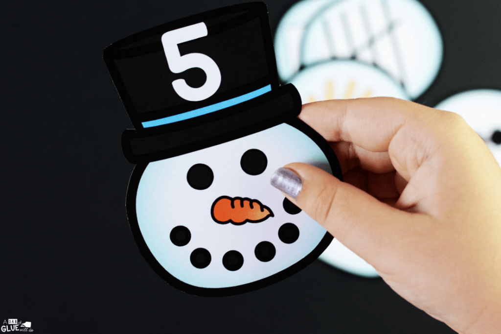 Snowman Number Match-Up - A Dab of Glue Will Do