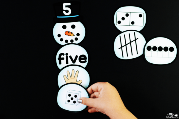 Snowman Number Match-Up - A Dab of Glue Will Do