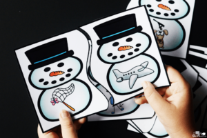 Snowman Rhyming Puzzles - A Dab of Glue Will Do
