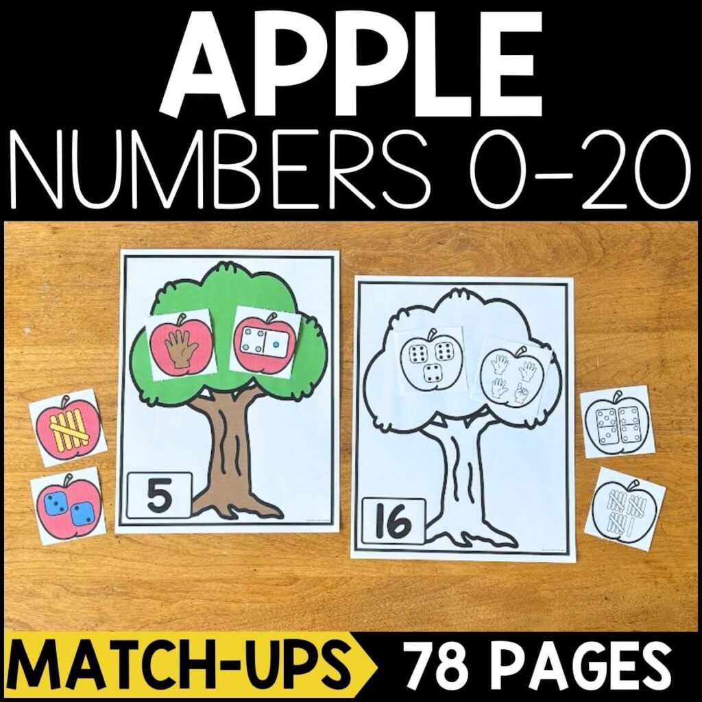 Apples Number Match-Up - A Dab of Glue Will Do