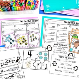 Monthly Math and Literacy Centers Bundle for Kindergarten - A Dab of ...