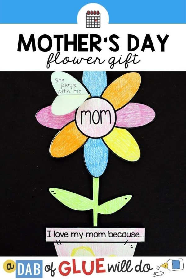 Mother's Day Flower Gift and Craft - A Dab of Glue Will Do