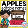 Apple Editable Name Activity - A Dab of Glue Will Do