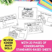 Kindergarten Daily Math Review Journal - August - A Dab of Glue Will Do