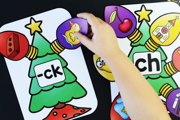Christmas Digraph Match-Up - A Dab of Glue Will Do