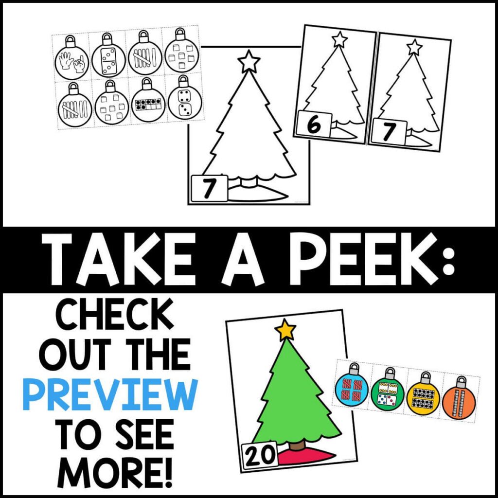 Christmas Number Match-Up - A Dab of Glue Will Do