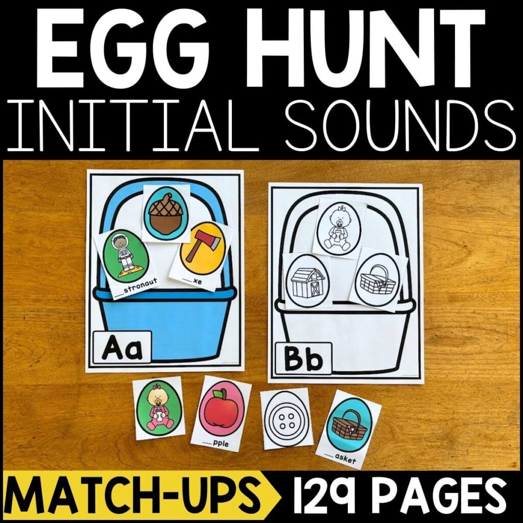 Easter Initial Sound Match-Up - A Dab of Glue Will Do