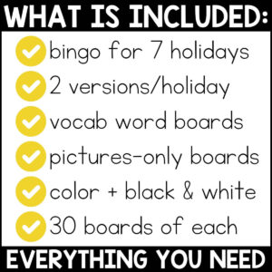 Holidays Bingo Bundle - A Dab of Glue Will Do