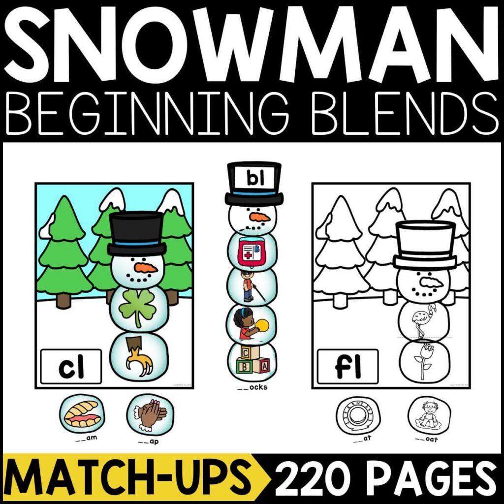 Snowman Blends Match-Up - A Dab of Glue Will Do