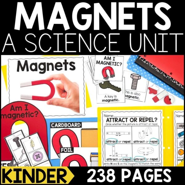 Magnets Science Unit for Kinder - A Dab of Glue Will Do