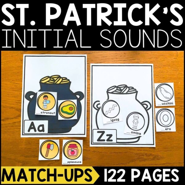 St. Patrick's Day Initial Sound Match-Up - A Dab of Glue Will Do