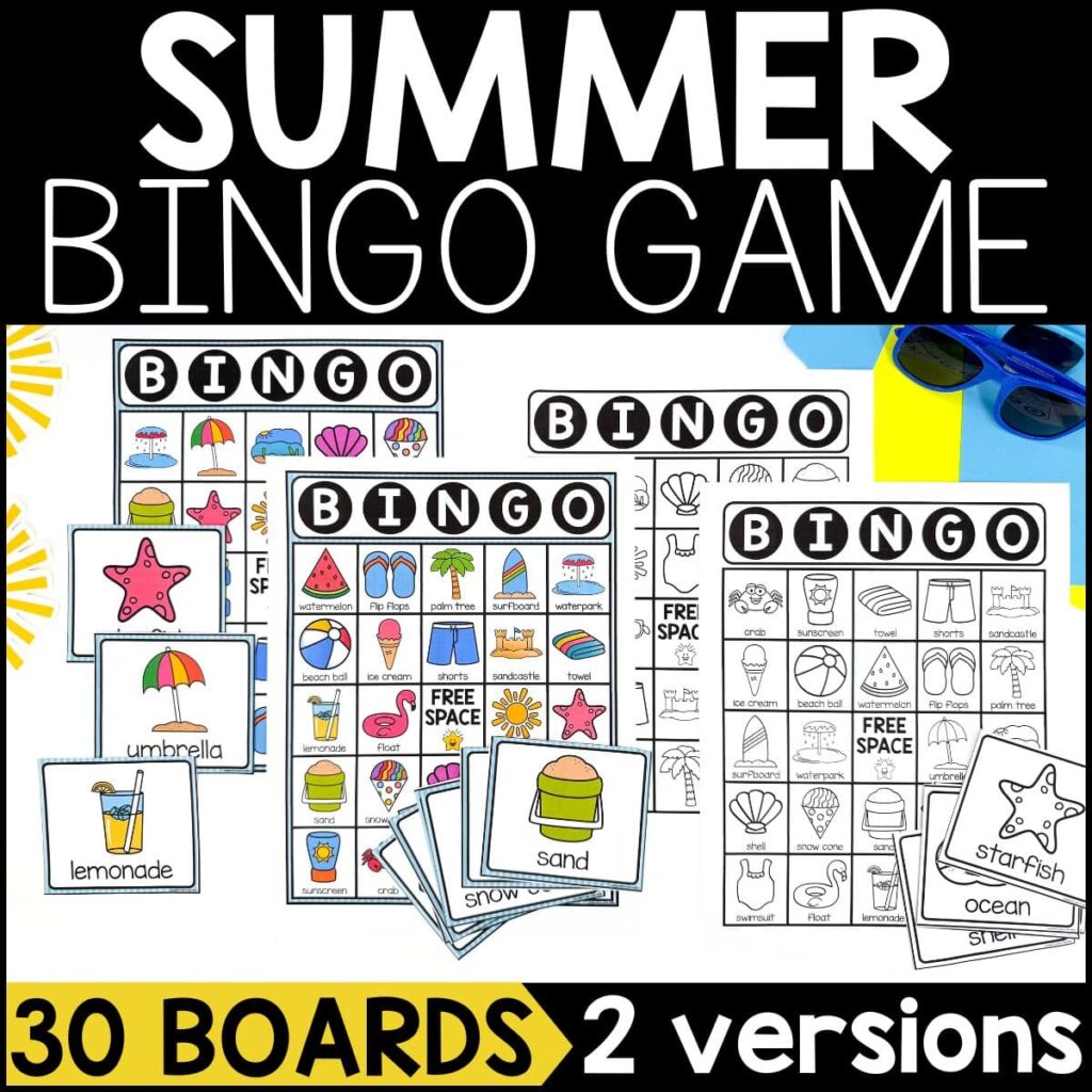 Summer Bingo - A Dab of Glue Will Do