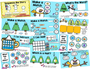 January and Winter Google Slides for First Grade - A Dab of Glue Will Do