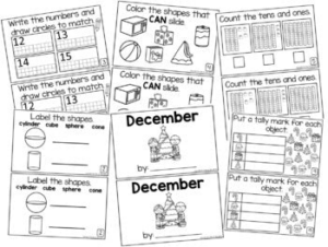 December Daily Math Review Journal - A Dab of Glue Will Do
