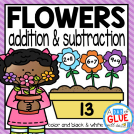 Flowers Editable Addition and Subtraction Activity - A Dab of Glue Will Do