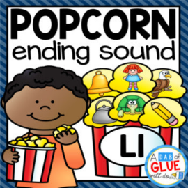 Popcorn Ending Sound Match-Ups - A Dab of Glue Will Do
