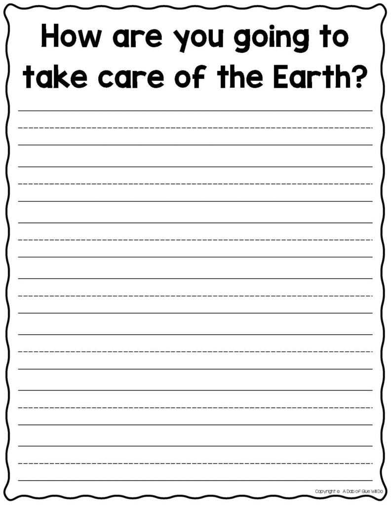 Earth Day Paper Craft Activity and Creative Writing - A Dab of Glue Will Do