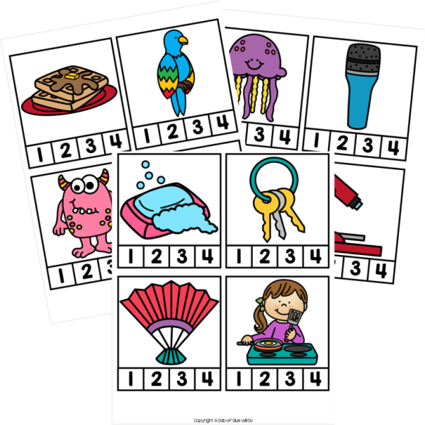 Syllable Clip Cards - A Dab of Glue Will Do