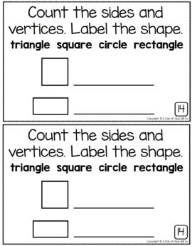 2D Shapes Math Review Journal for Kindergarten - A Dab of Glue Will Do